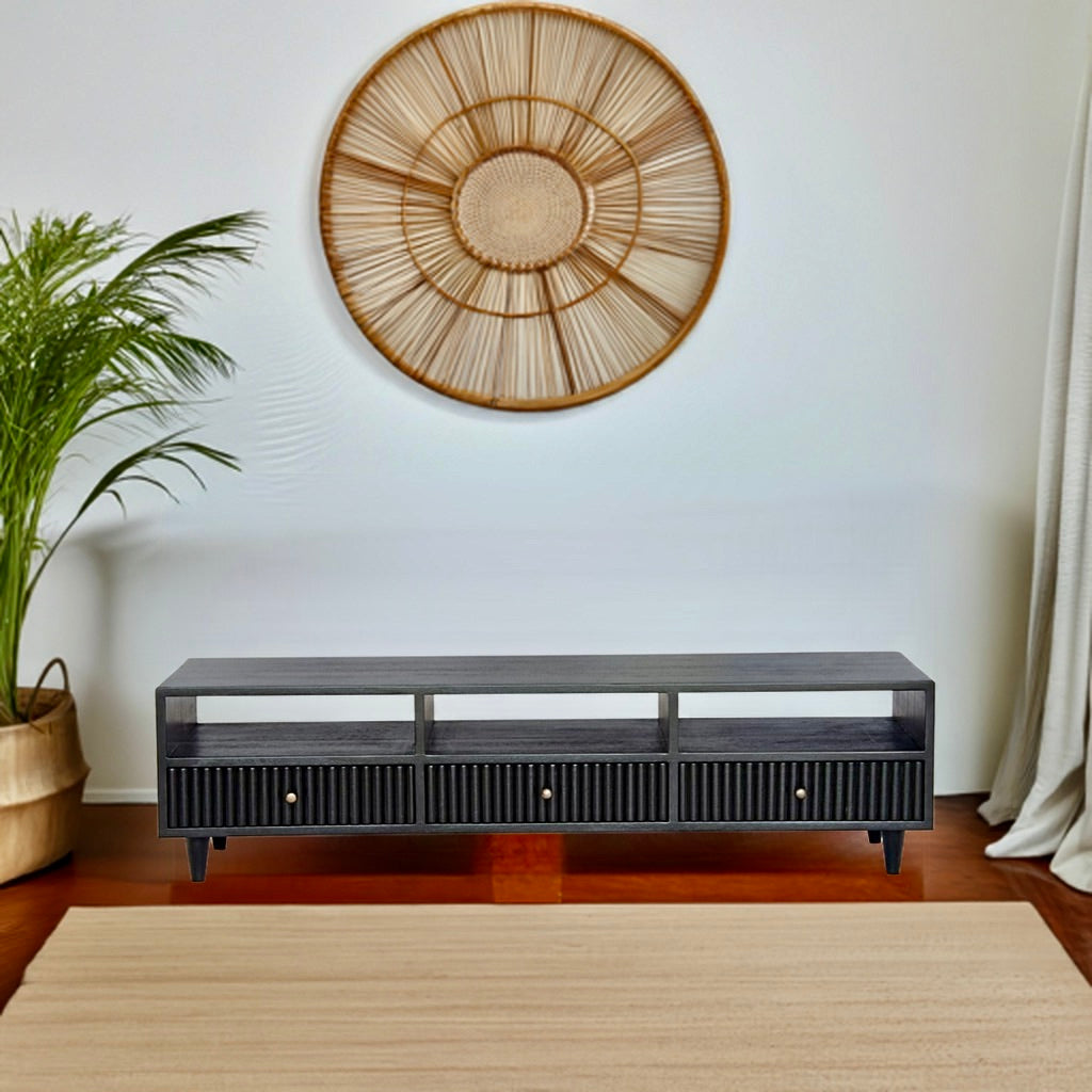 Brando - 3 Drawer Black Entertainment Unit | Stylish Living | Sale ...